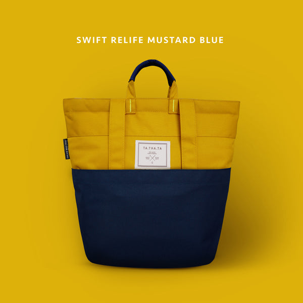 Swift relife mustard blue backpack – tathatabrand